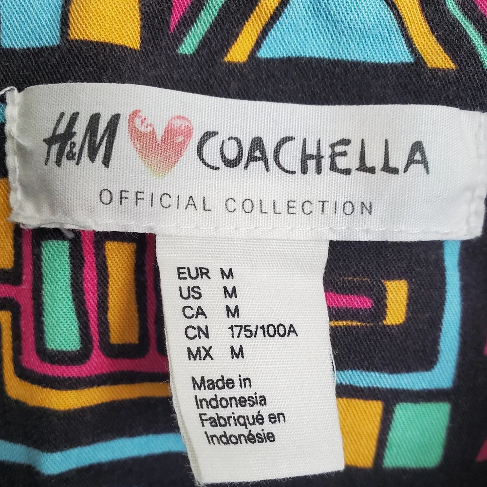 H&M | Shirts | Hm X Coachella Colorful 9s Style Aztec Print Button Down ...